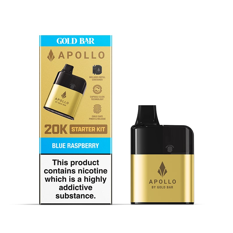 Gold Bar Apollo 20K Prefilled Pod Kit – Up to 4000 Puffs, Rechargeable ...
